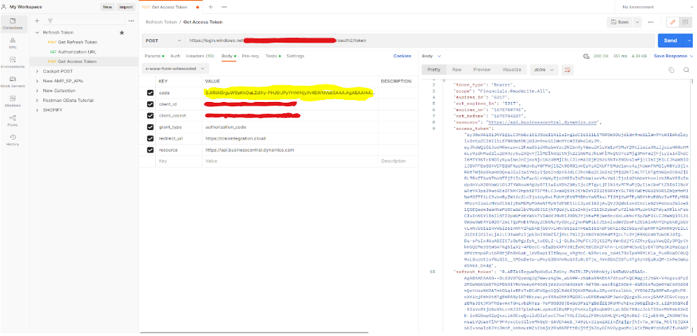 Generating a refresh token in D365 BC – Cleo