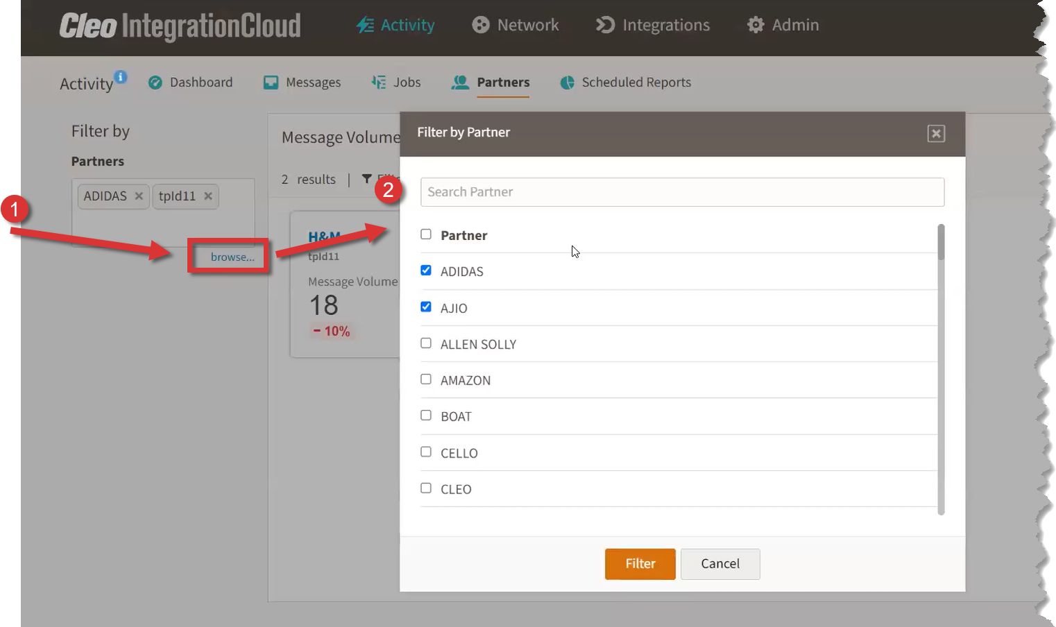 Viewing Partner Activity – Cleo